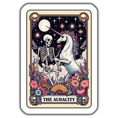 THE AUDACITY STICKER, SKELETON AND UNICORN ART, GOTHIC FANTASY DECOR ...