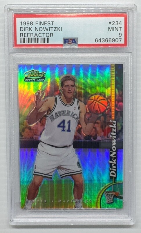 1998-99 Topps Finest Dirk Nowitzki Refractor Rookie RC #234 PSA 9 ...