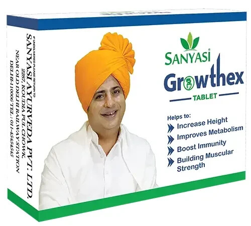 Sanyasi Growthex Tablet - Help to Grow Height Fast 120 Tablets -FAST ...
