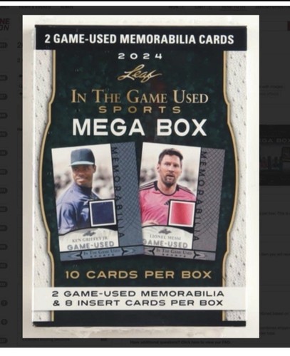 2024 Leaf In The Game Used Sports Trading Card Mega Box 2 Game Used Mem ...
