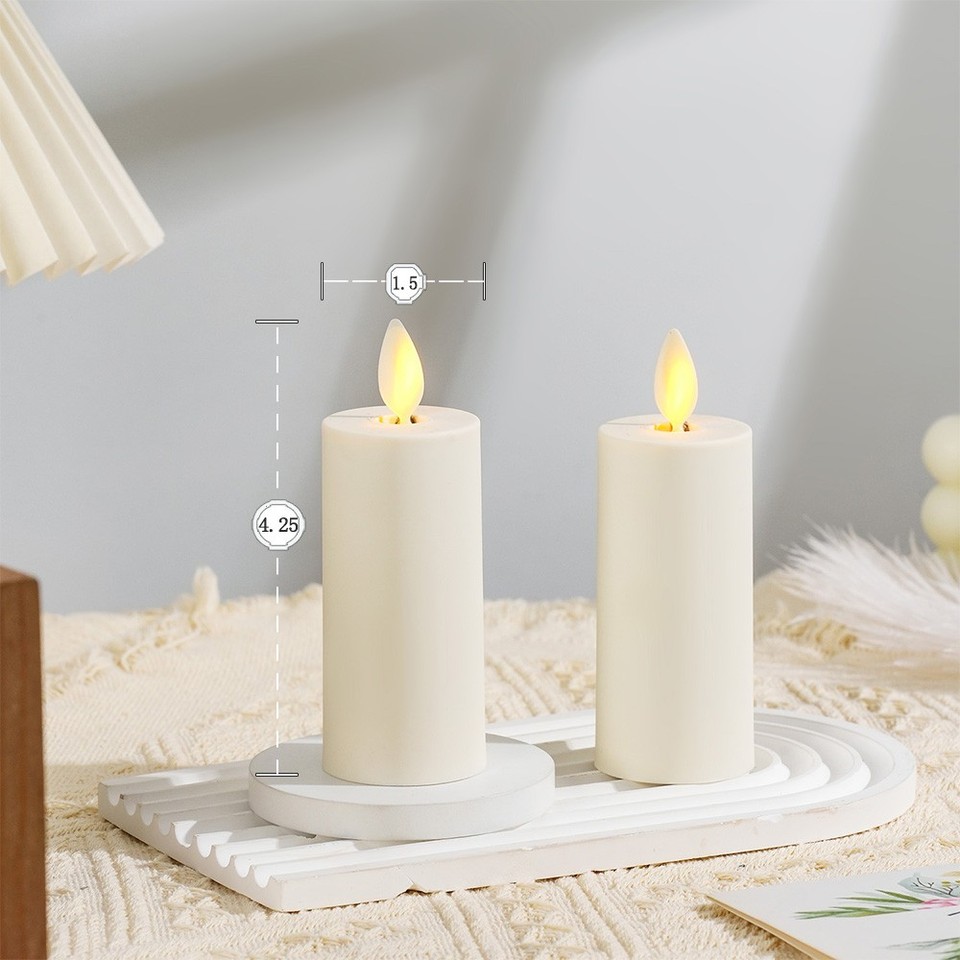 Luminara Flameless Battery Votive Candles with Remote Moving Wick Ivory ...