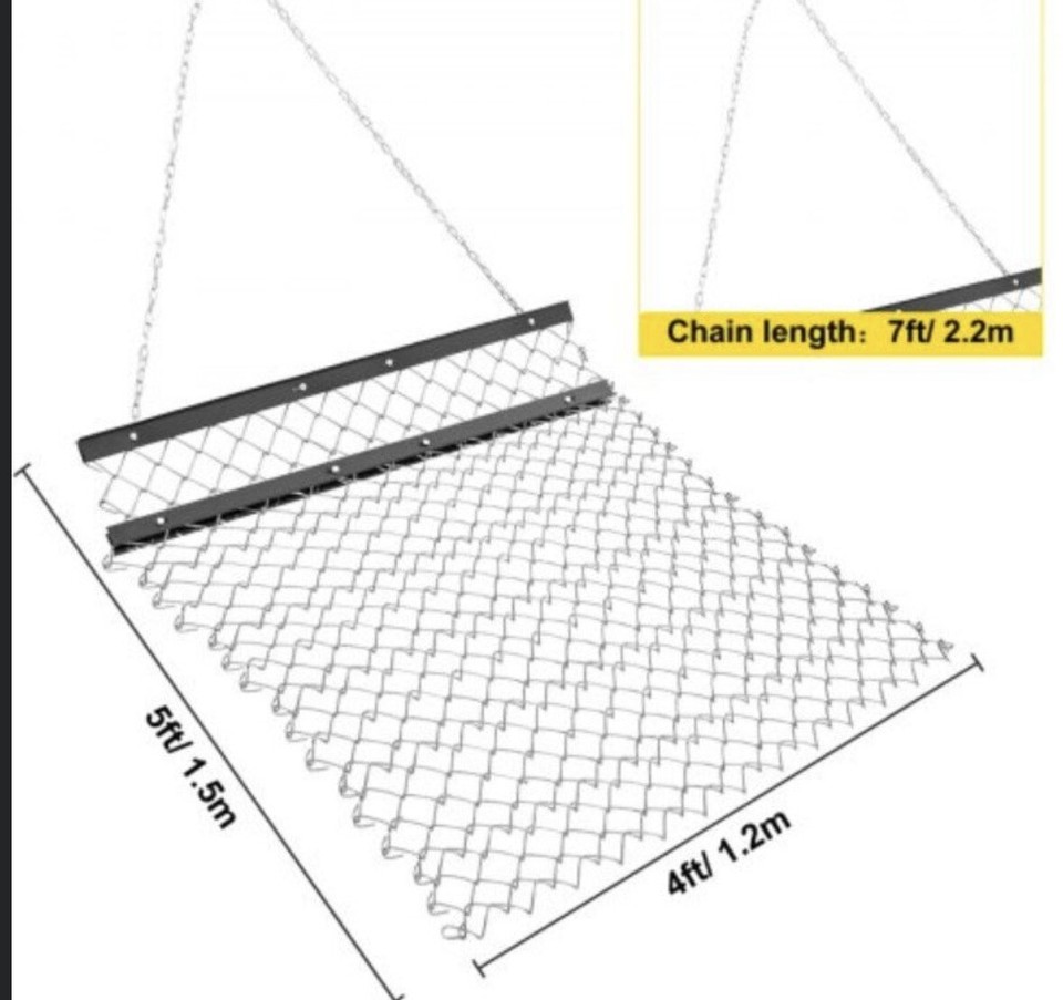 Chain Drag Harrow 4'x5' Hitch Landscape Leveling Sod Grader **Brand New ...