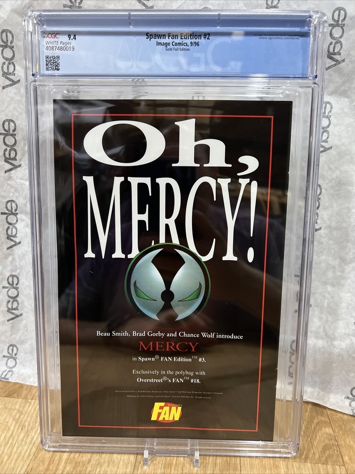 Spawn Fan Edition #2 CGC 9.4 1996 Gold Logo Variant Cover McFarlane K21 ...