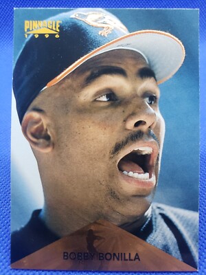1996 Pinnacle BOBBY BONILLA funny laughing Baseball card BALTIMORE ...