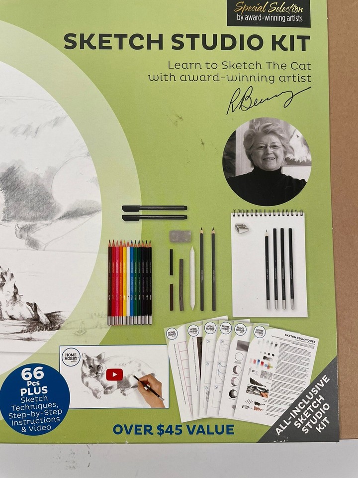 Intermediate Sketch Set 66 Pcs Home Hobby Sketch Studio Kit All ...