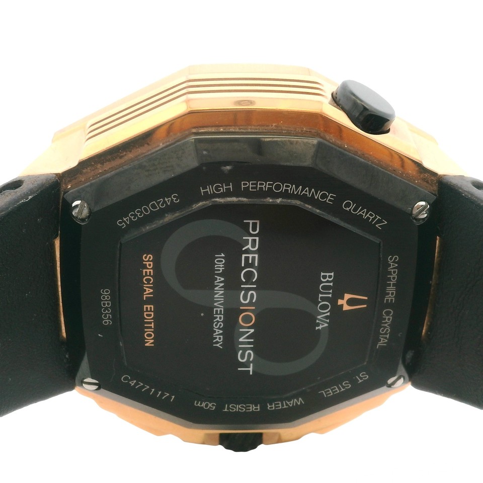 Bulova Series X Precisionist Black Leather Watch 98B356 10th ...