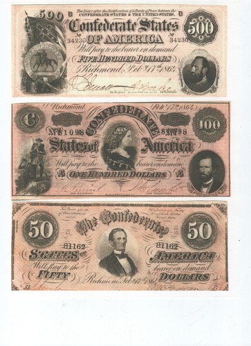 1864 Confederate note type set including all 9 notes | eBay