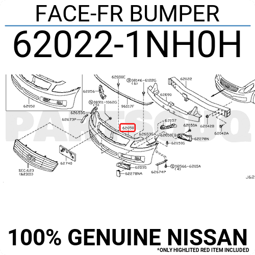620221NH0H Genuine Nissan FACE-FR BUMPER 62022-1NH0H | eBay