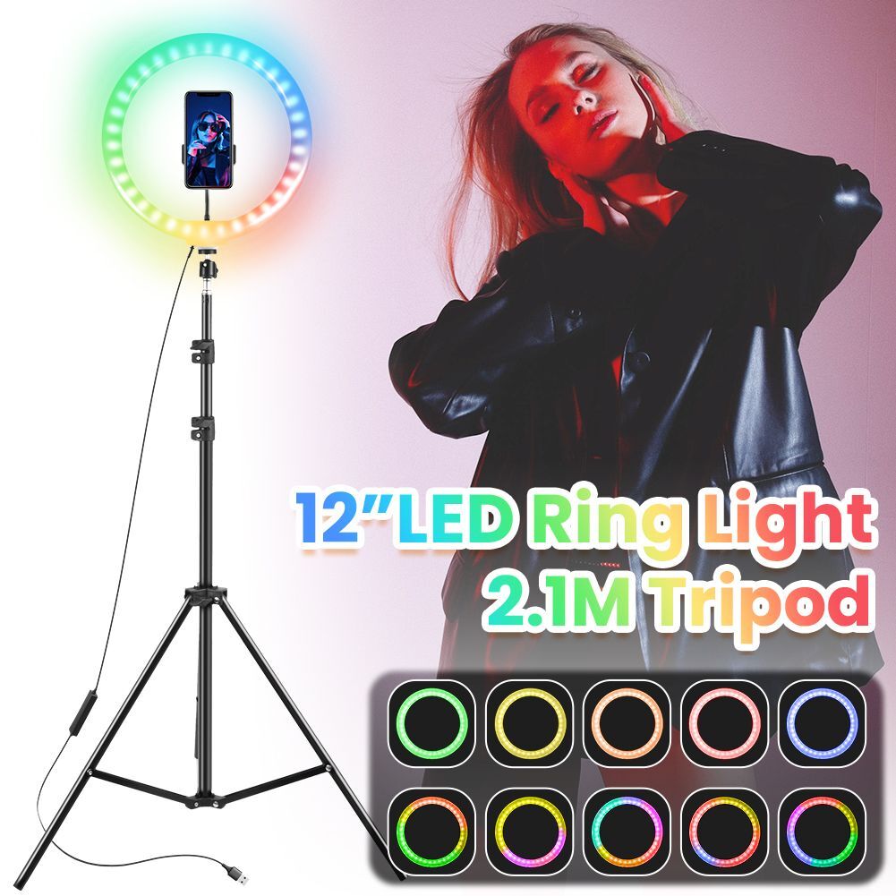 12" LED Studio Ring Light Photo Video Tripod Selfie Camera Phone ...
