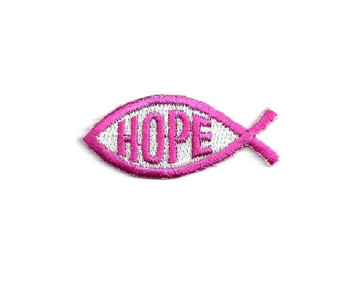 Hope - Faith - Christian Fish - Embroidered Iron On Applique Patch ...