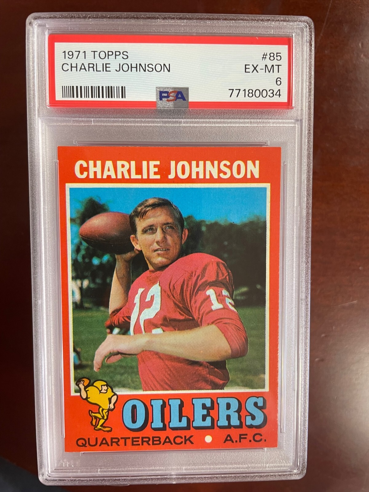 1971 Topps FB Card #85 Charlie Johnson Oilers PSA 6 EXMT 0034 | eBay