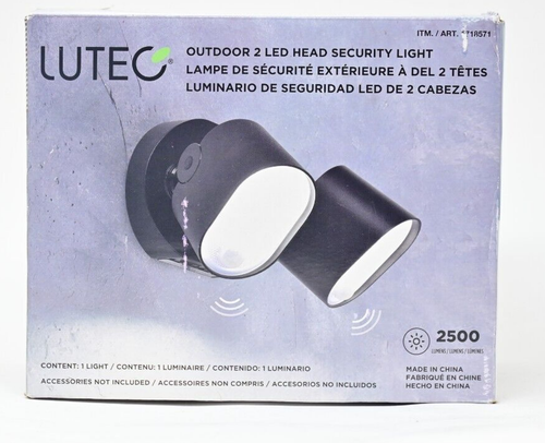 Lutec Outdoor 2-Head LED Security Light 2500 Lumens Black | eBay