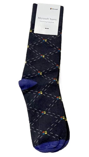 Microsoft Teams Gray Socks Purple Toe Made USA Sock Club Promotional ...