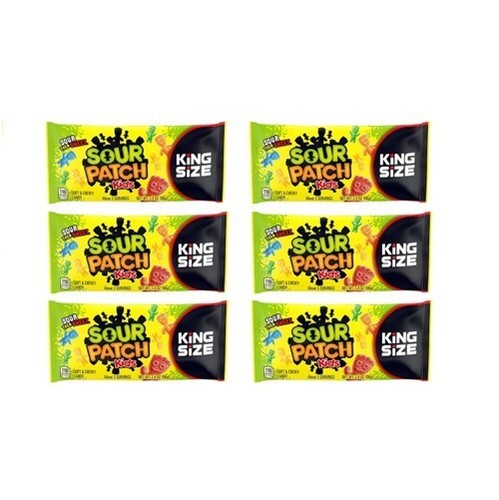 919246 6 X 96G PACKET SOUR PATCH KIDS KING SIZE SOUR THAN SWEET CANDY ...