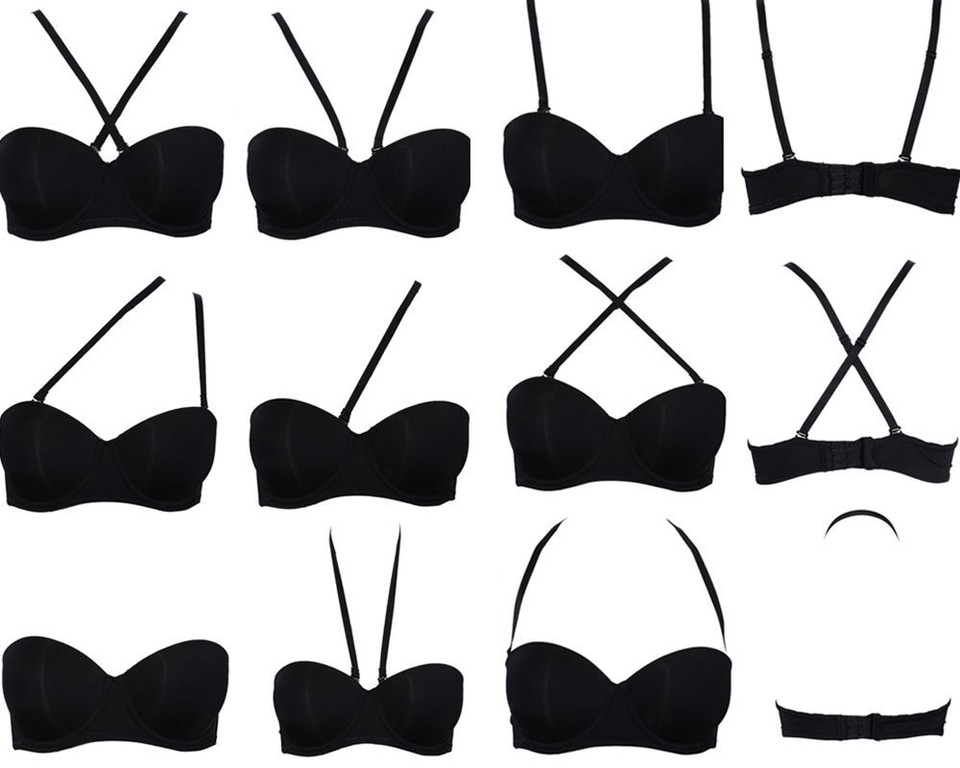 Multiway 32-42 ABCD E Thick Padded PUSH UP Bra ADD Two 2 CUP SIZES ...