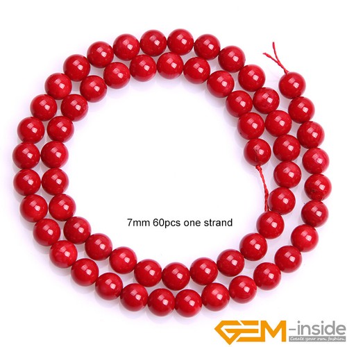 Red Natural Coral Gemstone Round Beads For Jewelry Making 15"2mm 3mm ...