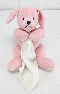 Jerry Elsner Pink Puppy Dog Holding Blanket Plush 9" Bean Bag Security ...
