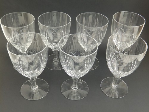 Vintage Set 7 Seneca Cut Crystal #1430 Kimberly Iced Tea Glasses Stems ...