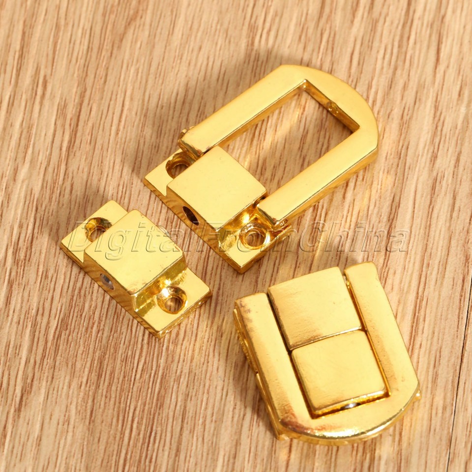 20x25mm Antique Brass Hasp Jewellery Box Suitcase Wood Chest Lock Latch ...