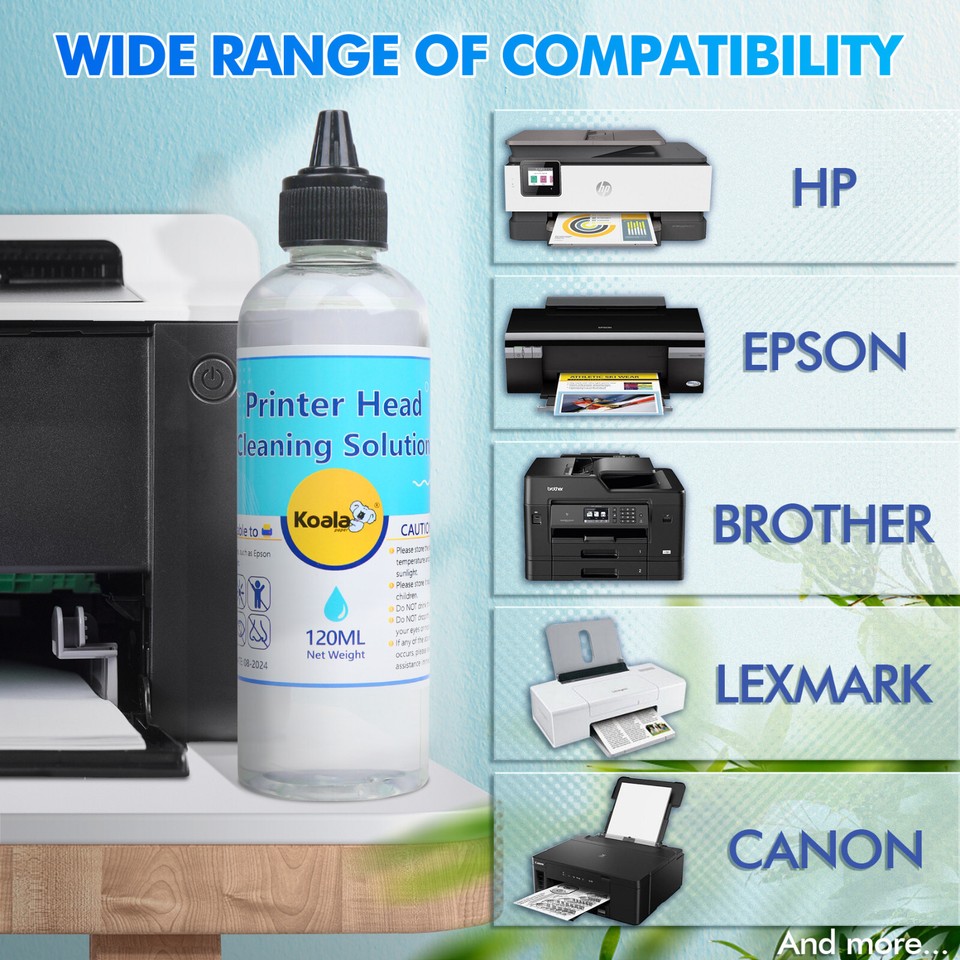Koala Print Head Cleaner Kit 120ML for Epson HP Canon Brother Cleaning ...
