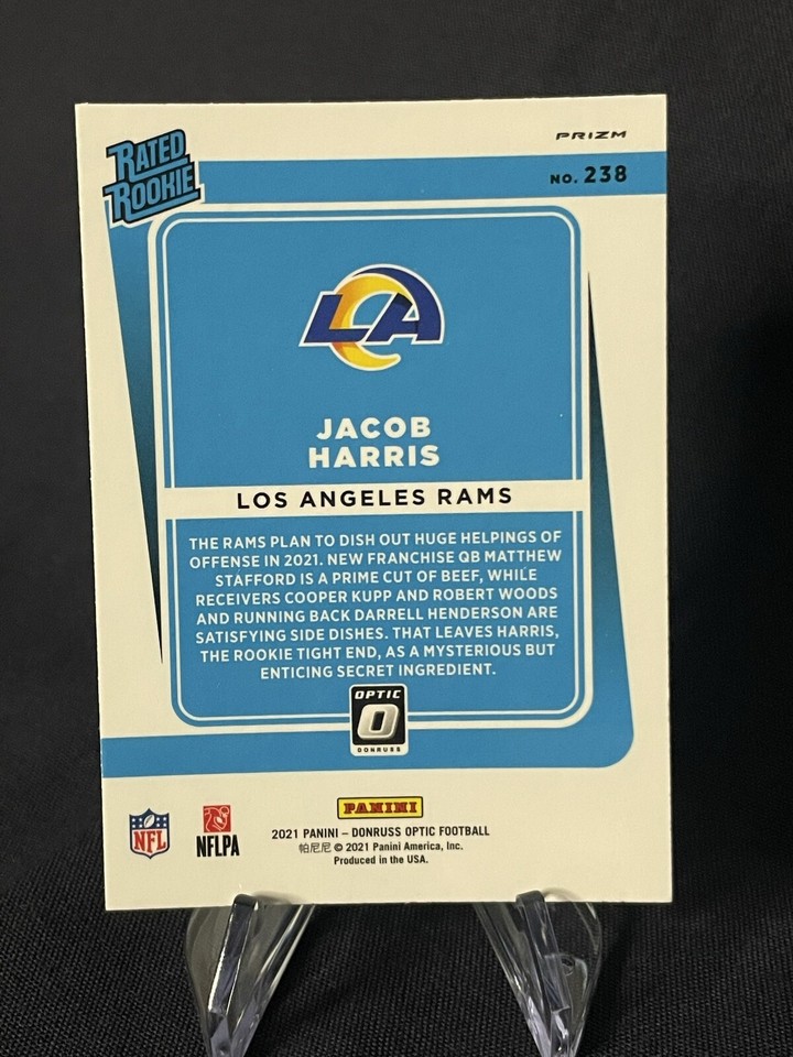 2021 Donruss Optic Football Jacob Harris RC Purple Shock Rated Rookie ...