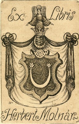 Vintage Heraldic Ex libris Bookplate made for Herbert Molnar | eBay