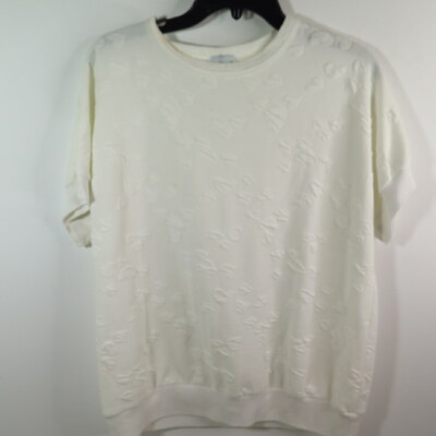Bonworth Women's White Embossed Sweater Size XL | eBay