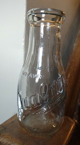 WEAVER QUALITY BLUE RIBBON MILK BOTTLE Carmel, Indiana - one pint | eBay