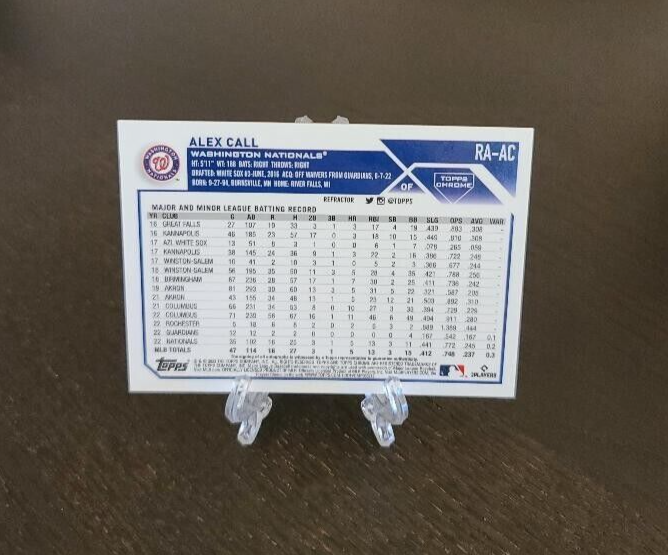 2023 Topps Chrome Alex Call Autographed Rookie Card Washington ...