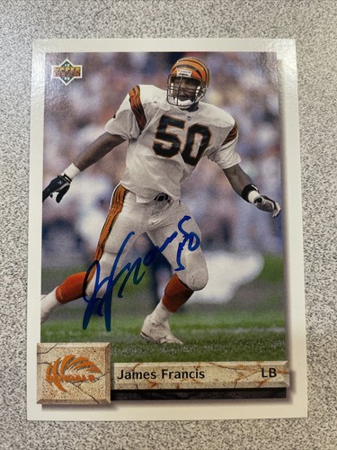 1992 Upper Deck James Francis Autographed Card #221 Cincinnati Bengals ...