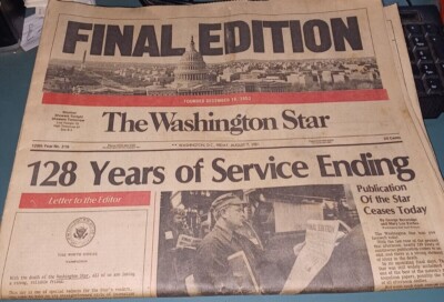 The Washington Star final edition #219 August 7, 1981 | eBay