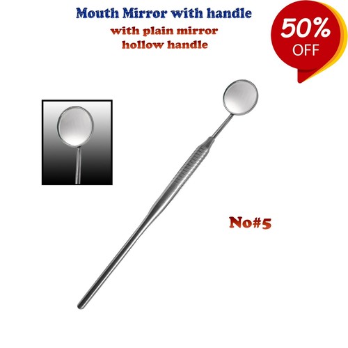 DENTAL TOOTH EXAMINATION DENTIST MOUTH MIRRORS PLAIN #5 WITH HANDLE ...