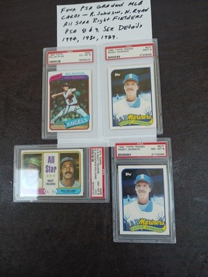 One Lot Of Four (4) Topps PSA 8 & 9 Star MLB Player Cards ~ See Details ...