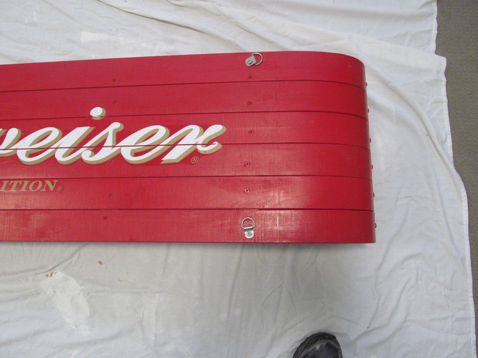 LARGE BUDWEISER BUD TOBOGGAN SLED BEER SIGN STORE DISPLAY ST LOUIS ...