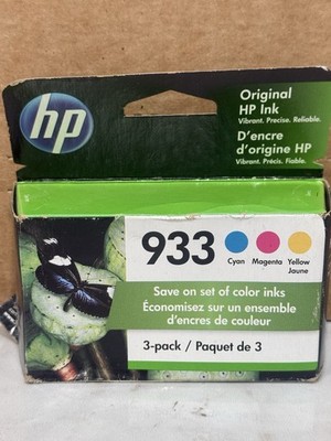 Genuine HP 933 Cyan Magenta and Yellow Ink Cartridges N9H56FN EXP 02/ ...