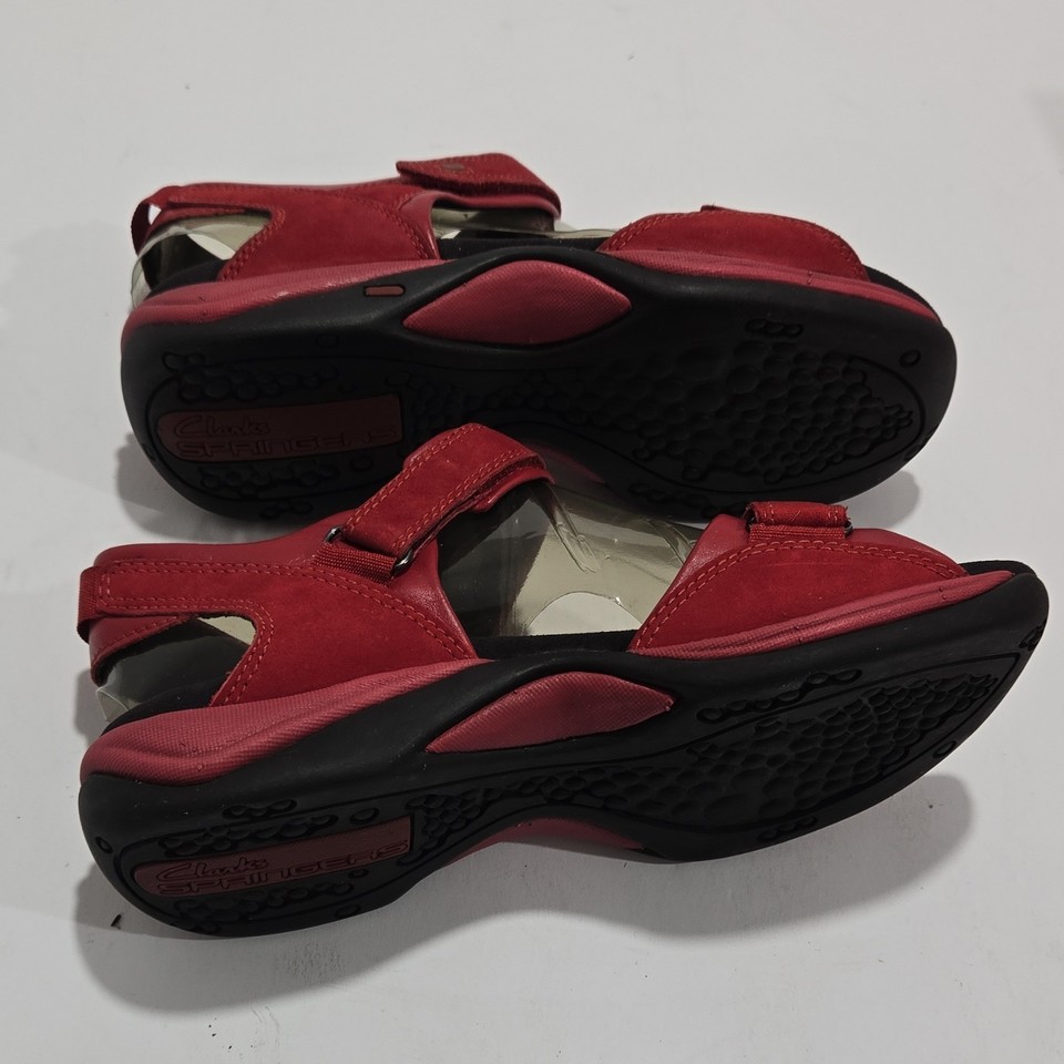 Clarks Springers Red/Black Sport Sandals Women’s Size 8 Adjustable ...