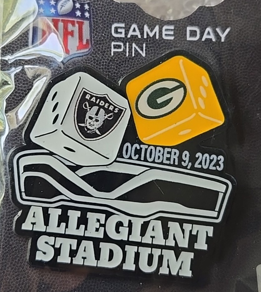 Green Bay Packers Las Vegas Raiders GAME DAY PIN 10/9/23 ALLEGIANT ...