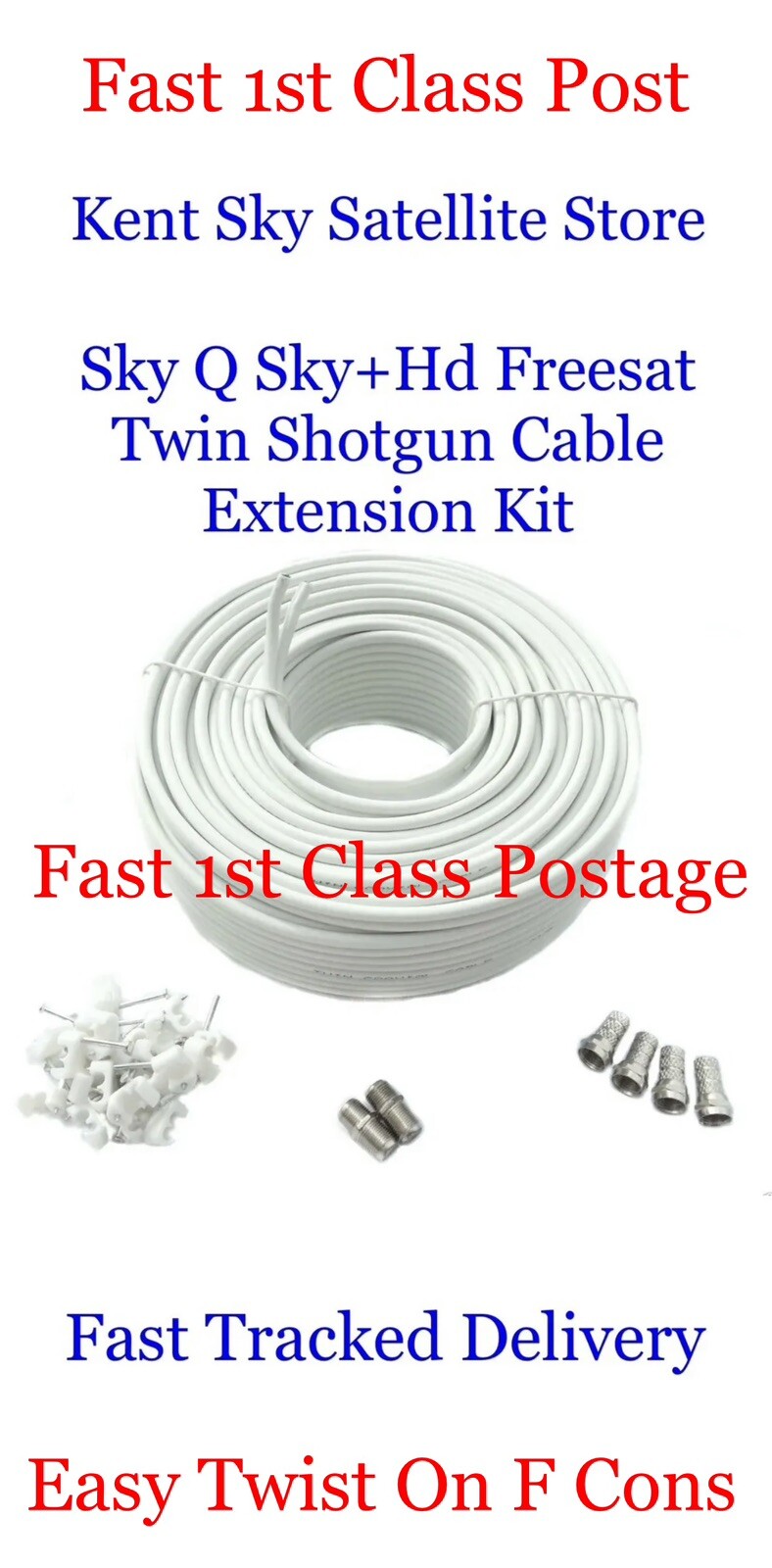 Sky Cable, Sky Q & Freesat & Sky+Hd Twin Shotgun Coax Cables 4K🇬🇧 | eBay