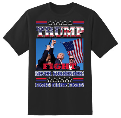 President Donald Trump Rally Shooting Shirt USA MAGA NEVER SURRENDER ...