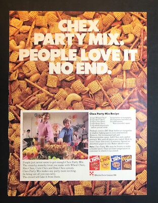 Vintage 1970s mag print ad CHEX PARTY MIX cereal snack food kitchen ...
