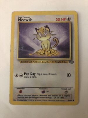 Meowth Pokemon Card 56/64 Vintage 1999 Very Rare | eBay