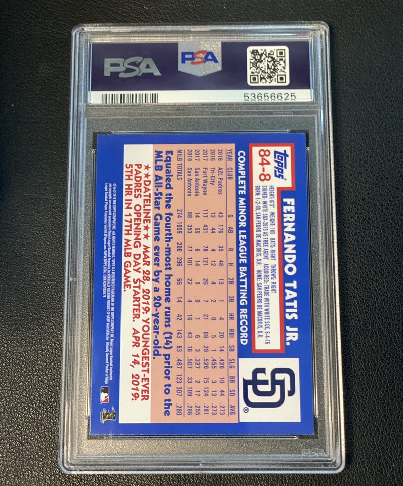 FERNANDO TATIS JR 2019 TOPPS UPDATE 1984 RC #84-8 PSA 10 GEM MINT ...