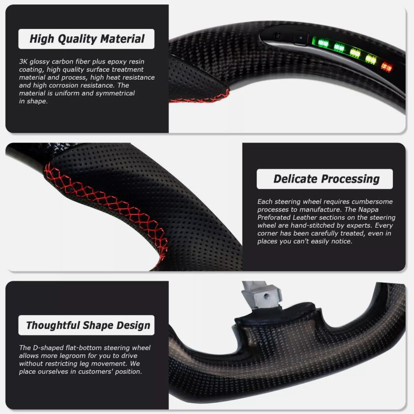 For Chevrolet Corvette C6 Z06 ZR1 LED Steering Wheel 2006-2011 Carbon ...