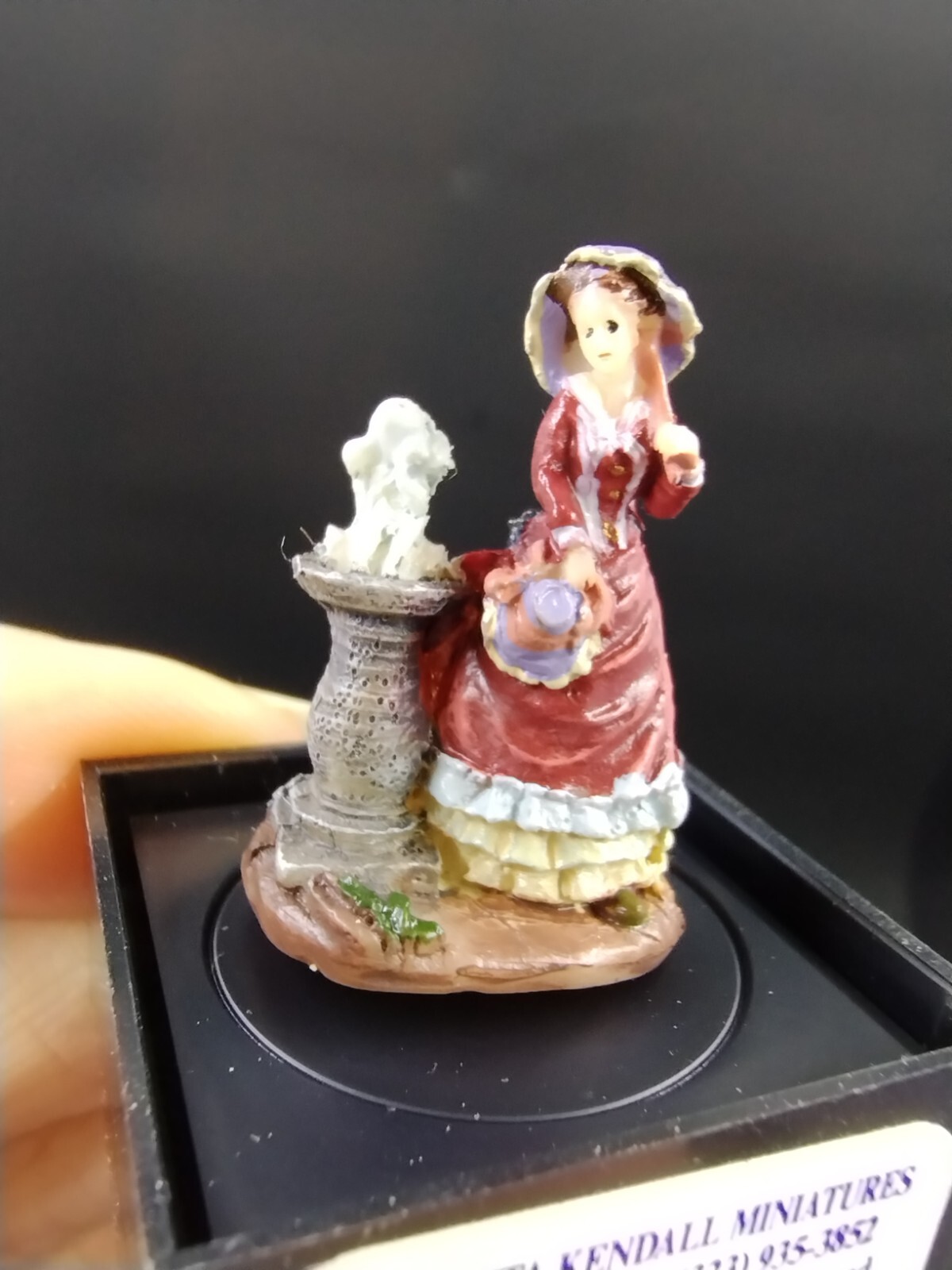 Jeanetta Kendall Dollhouse Miniature Lady w/ Statue Figurine Shelf ...