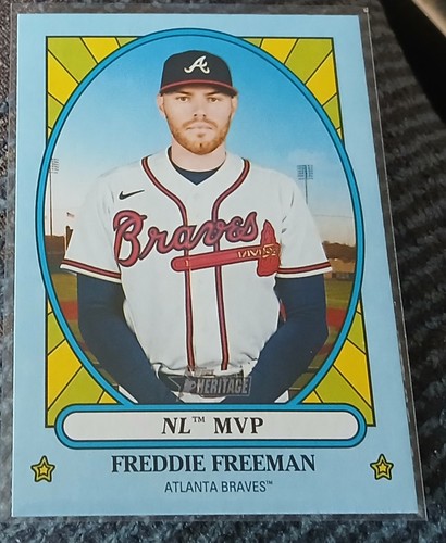 2021 Topps Heritage Freddie Freeman NL MVP #AW-1 Light Blue Border Braves | eBay