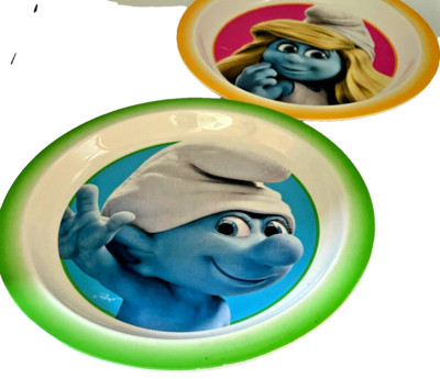 The Smurfs - Melamine Plate - Dishwasher Safe - Smurfette or Smurf ...