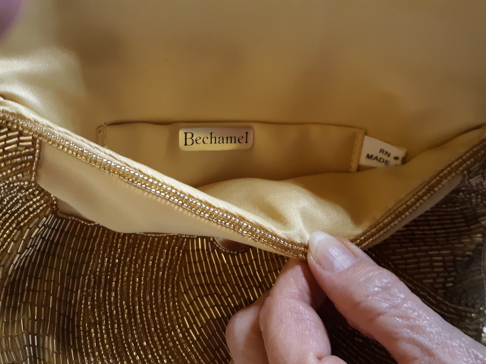 Bechamel Gold Beaded Purse | eBay