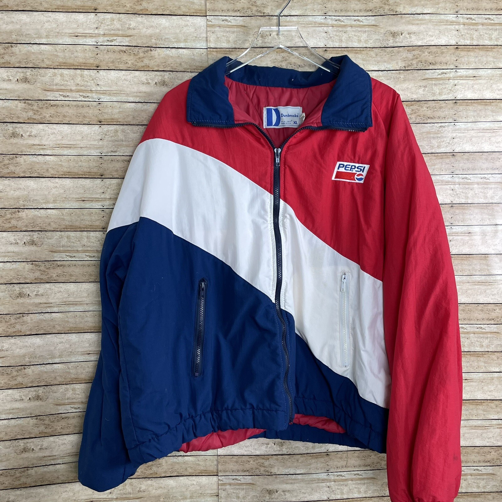Vintage Mens Pepsi Colorblock Jacket Size XL - Gem