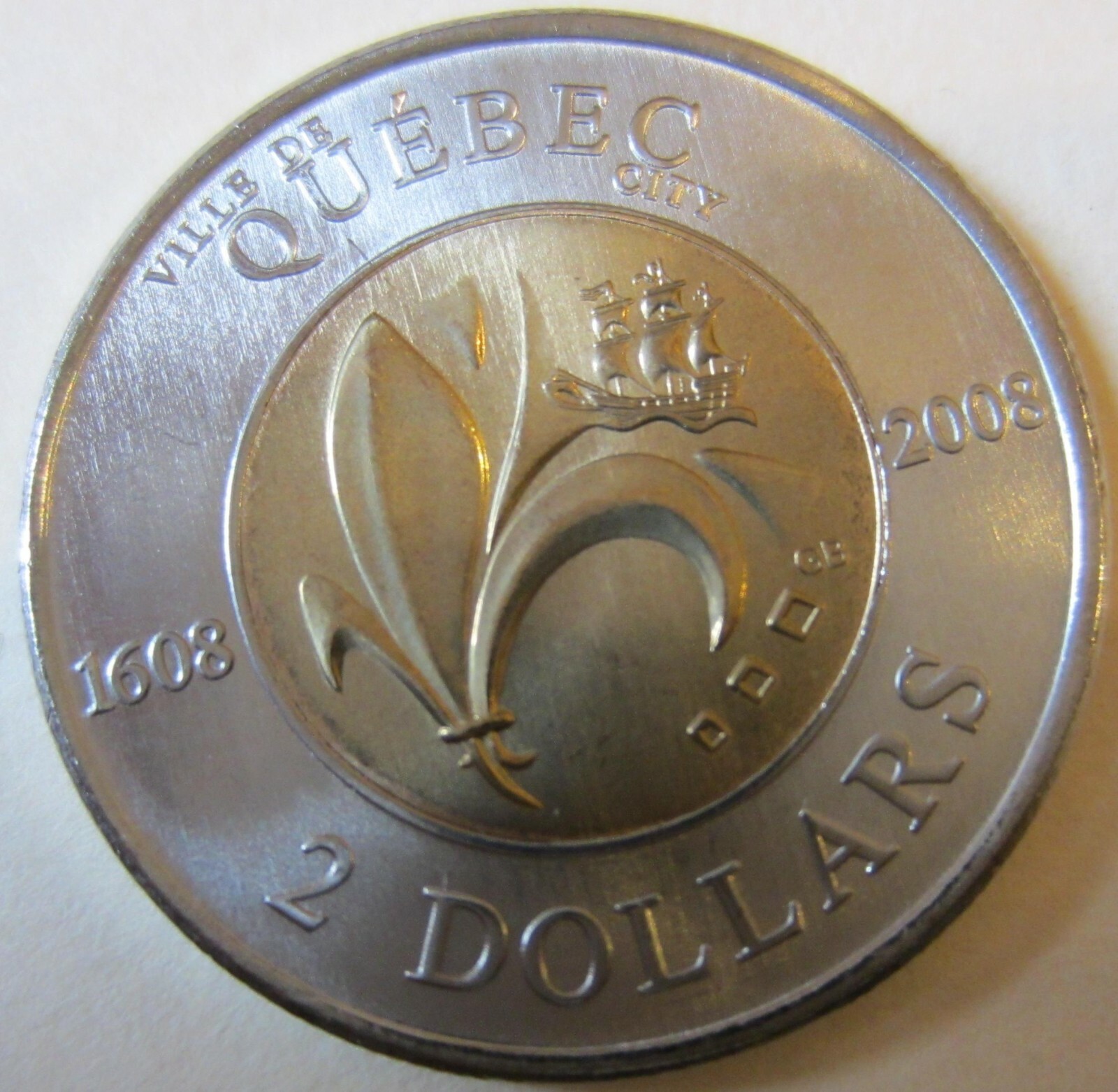 2008 Canada 400th Anniv. Quebec City Two Dollar Toonie Coin. $2 UNC ...