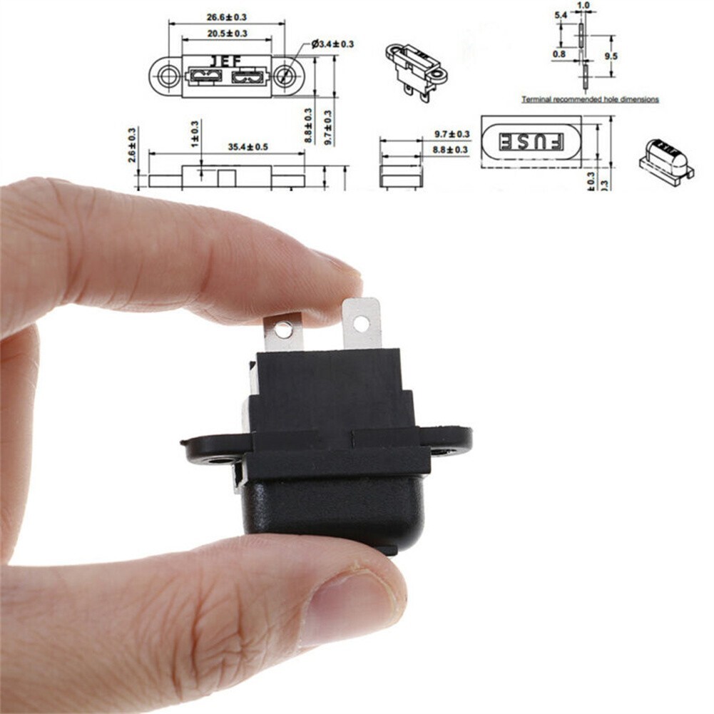 Brand New Fuse Holder Standard 2 Pins 5pcs Accessories Auto Black Blade ...